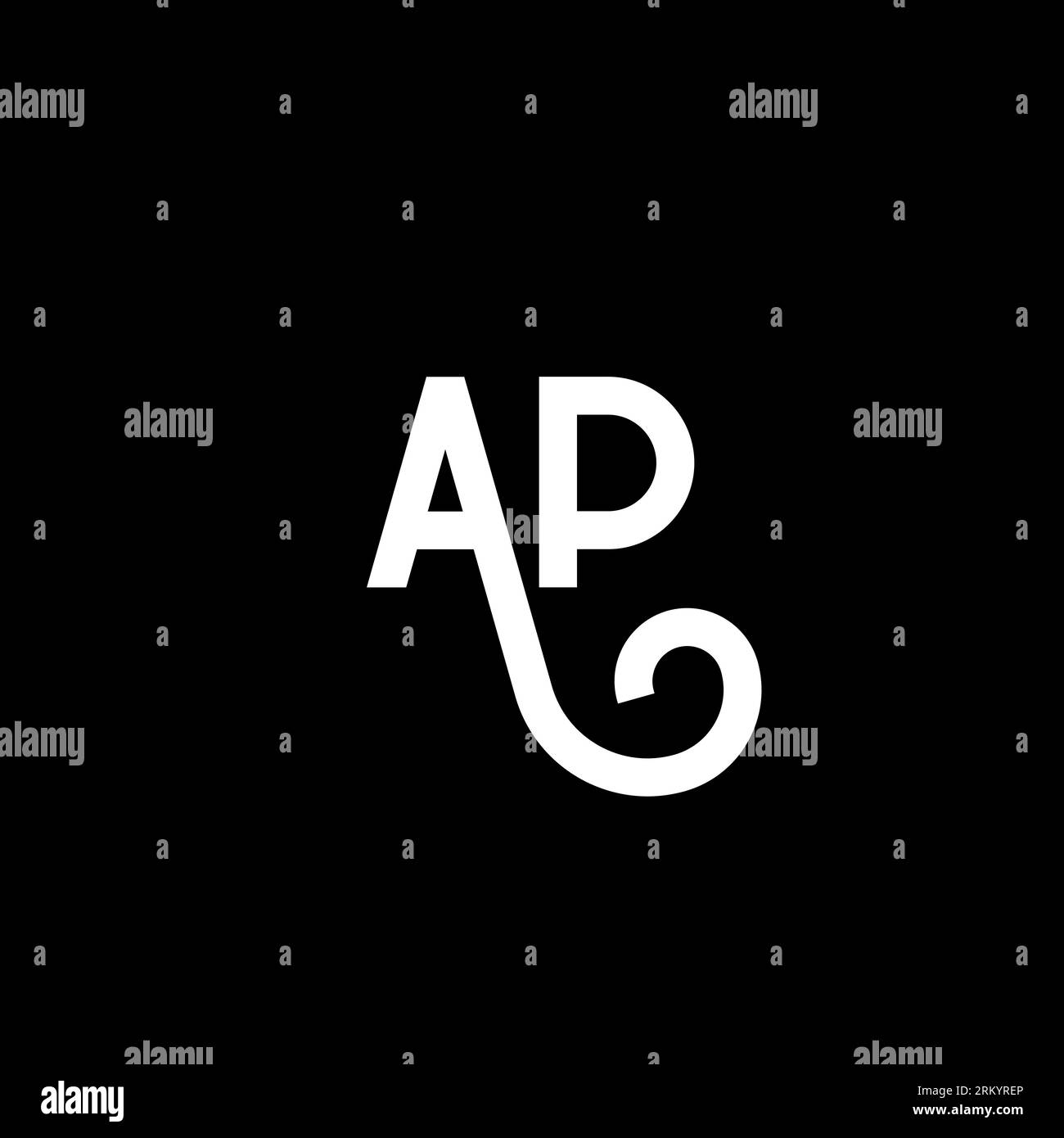 AP letter logo design on black background. AP creative initials letter ...