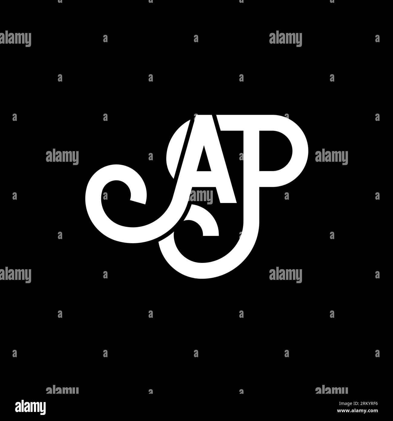 AP letter logo design on black background. AP creative initials letter ...