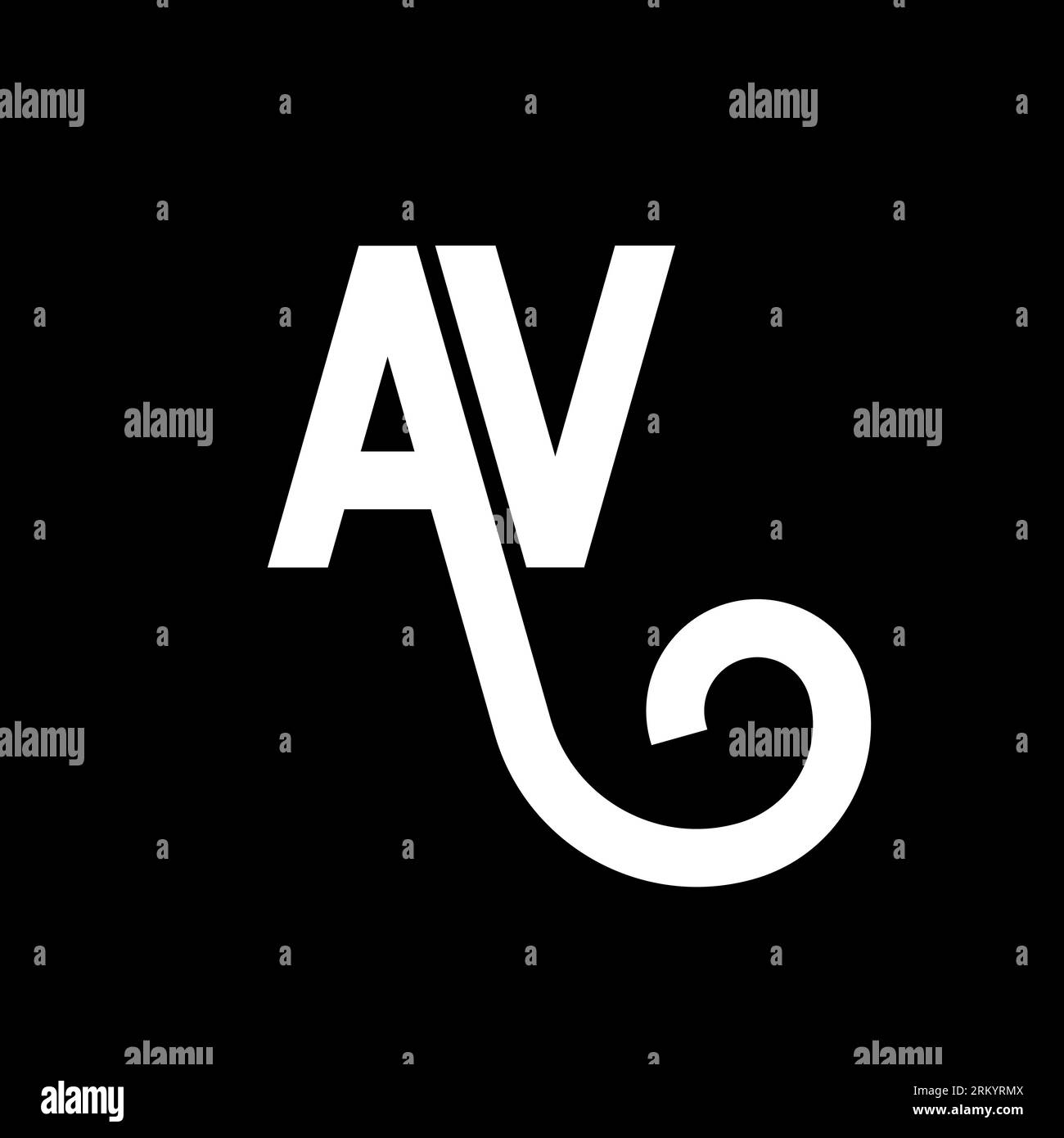 AV letter logo design on black background. AV creative initials letter ...