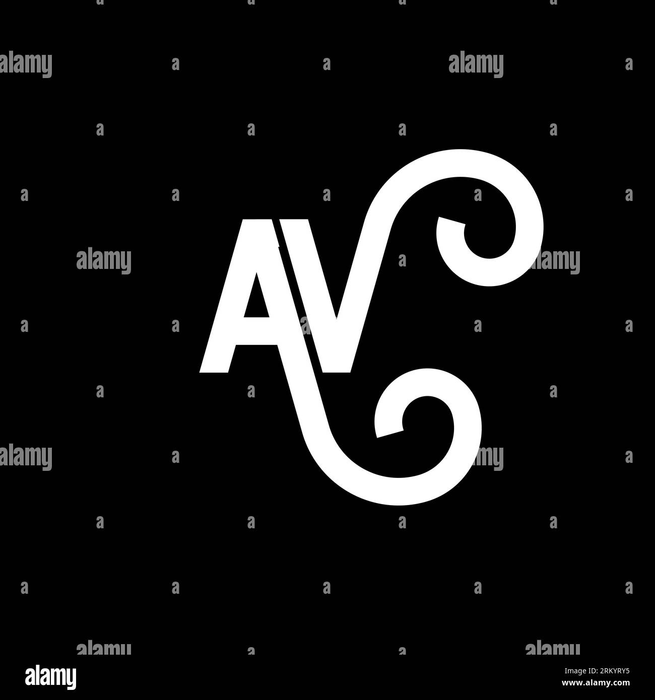 AV letter logo design on black background. AV creative initials letter ...