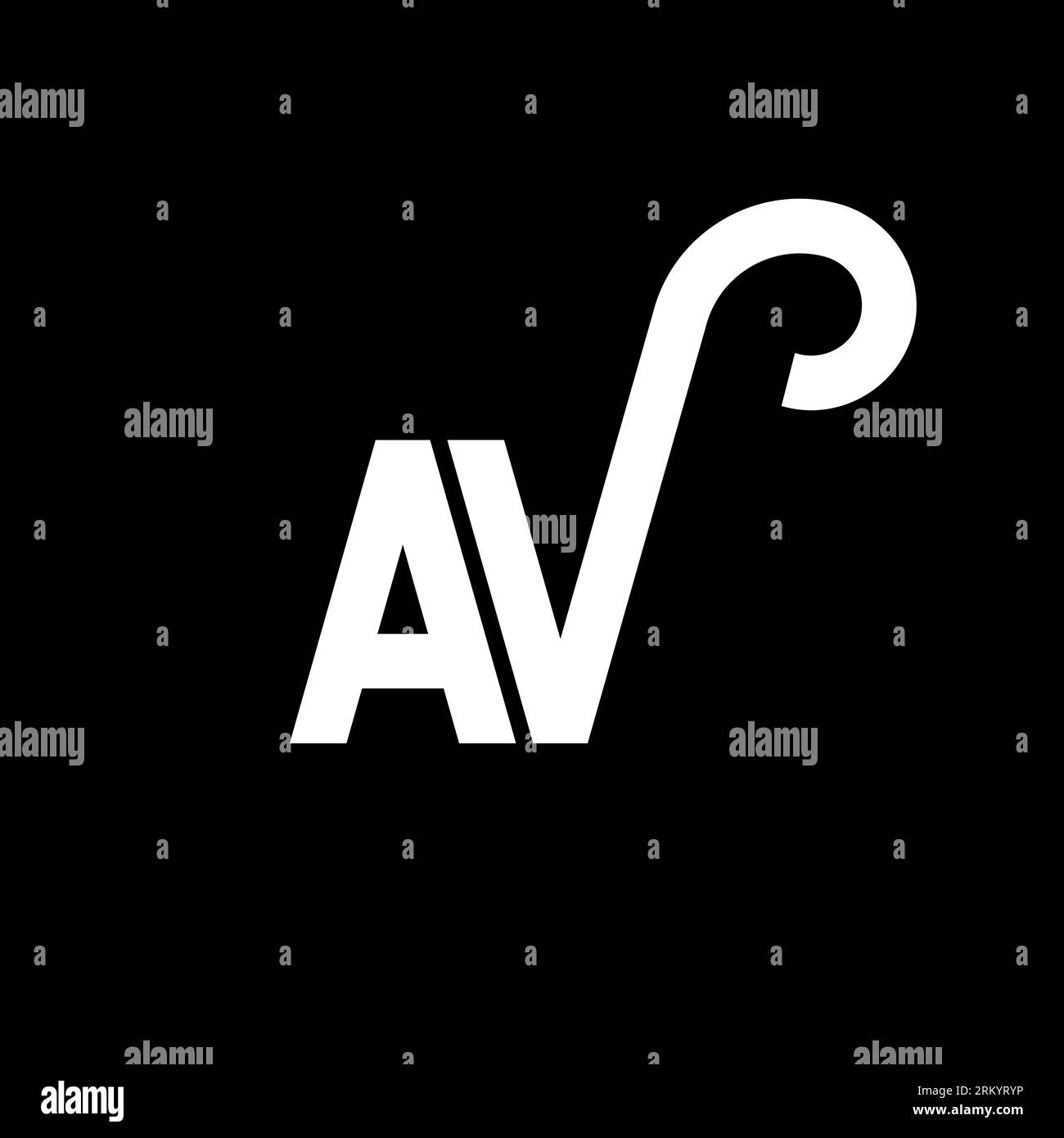 AV letter logo design on black background. AV creative initials letter ...