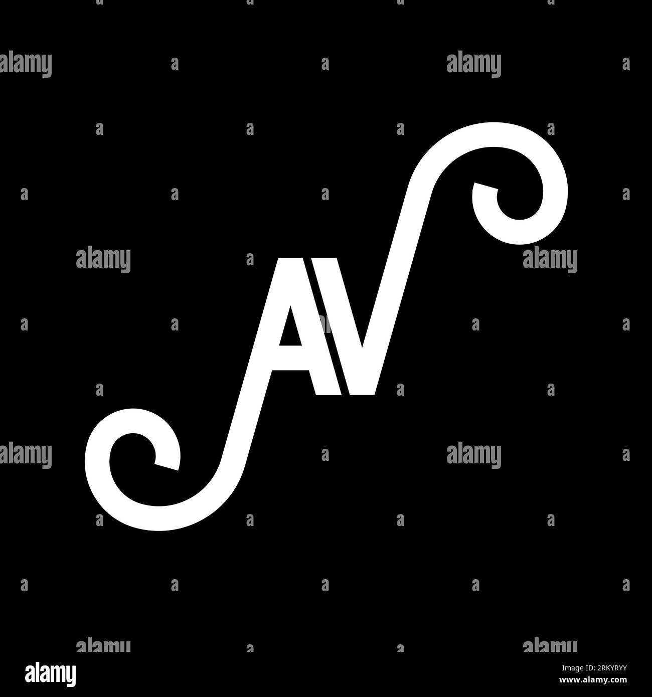 AV letter logo design on black background. AV creative initials letter ...