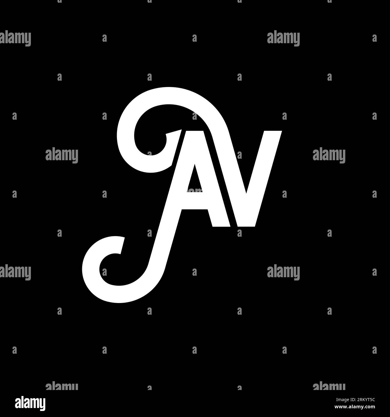 AV letter logo design on black background. AV creative initials letter ...