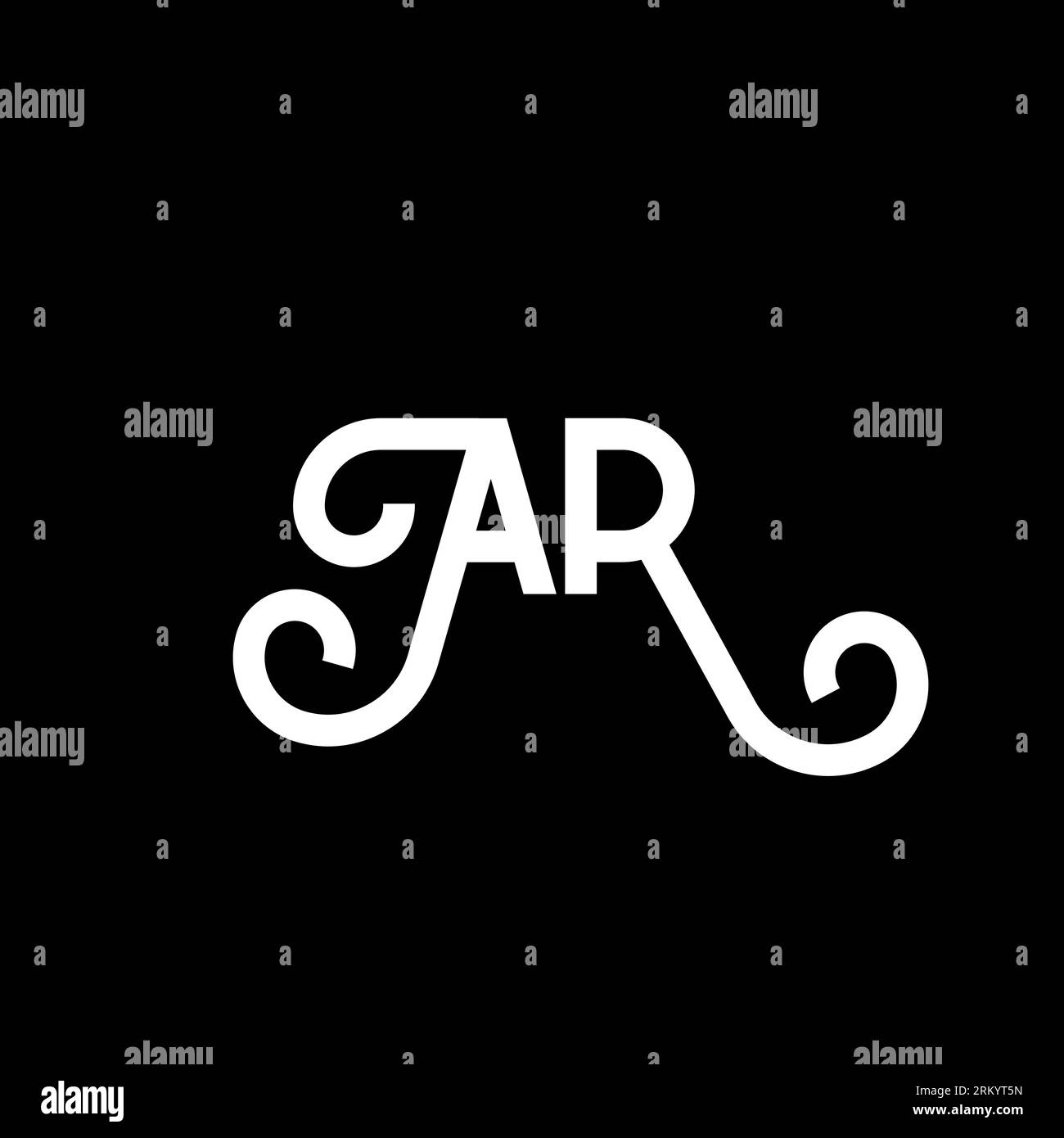 AR letter logo design on black background. AR creative initials letter ...