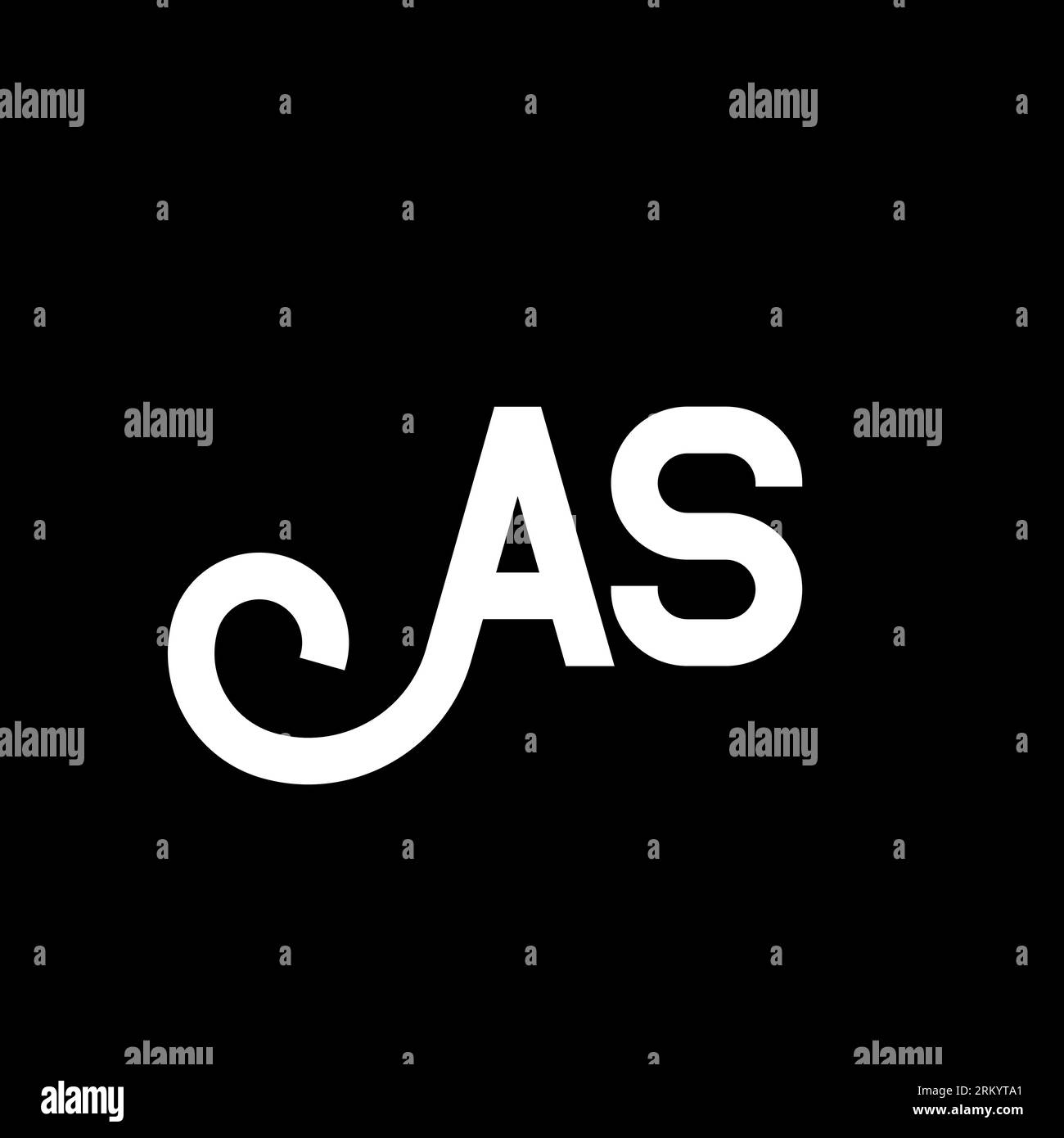 AS letter logo design on black background. AS creative initials letter ...