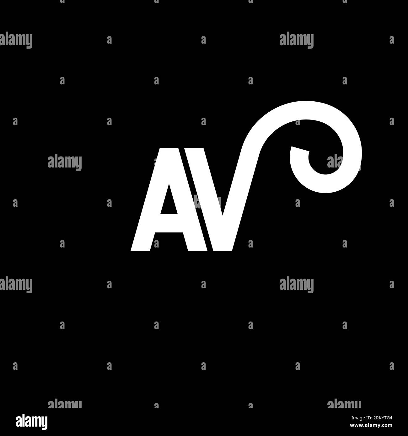 AV letter logo design on black background. AV creative initials letter ...