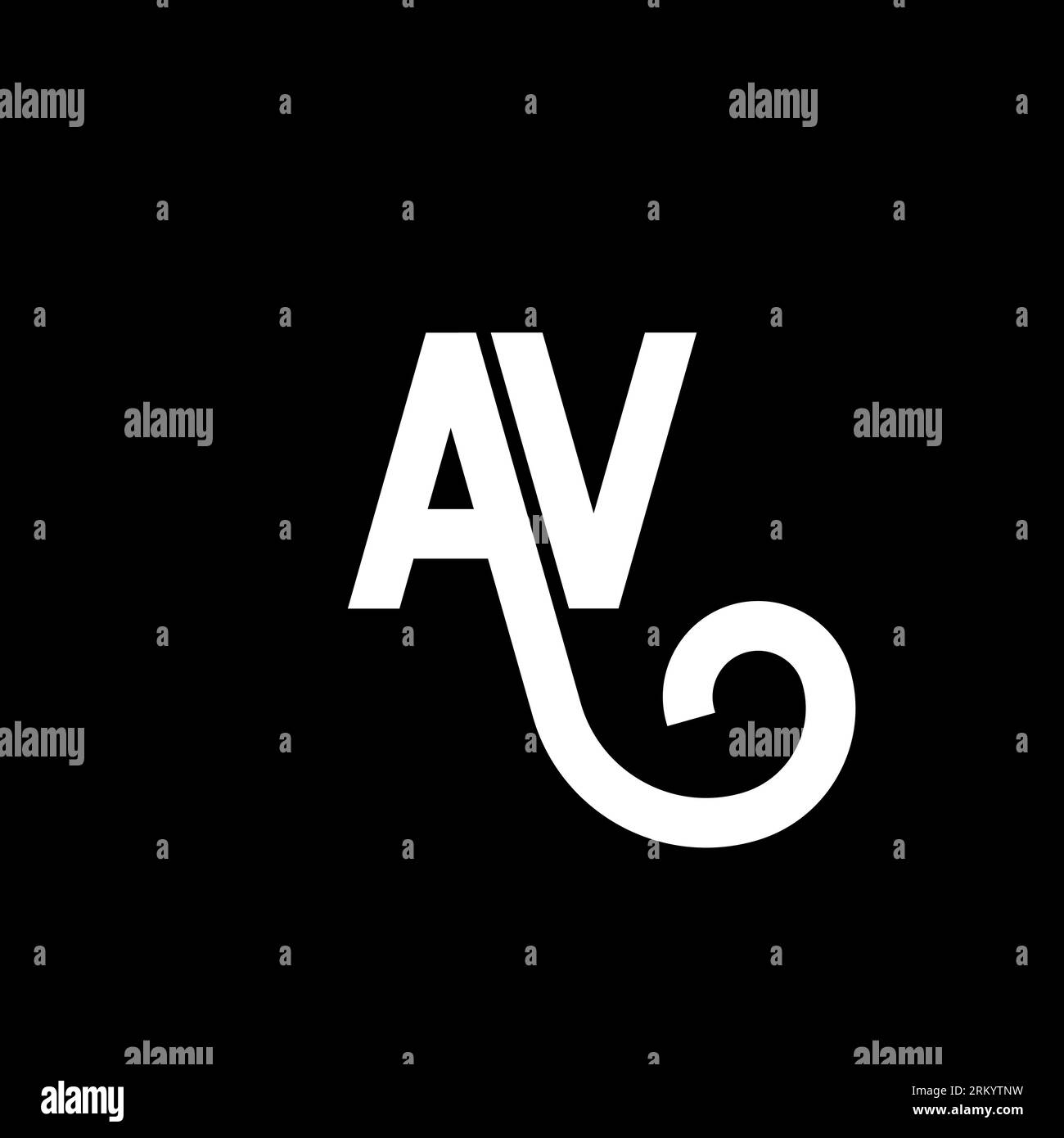 AV letter logo design on black background. AV creative initials letter ...
