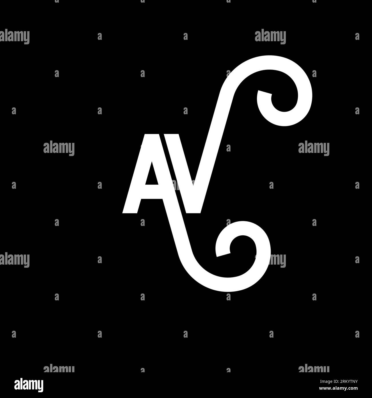AV letter logo design on black background. AV creative initials letter ...