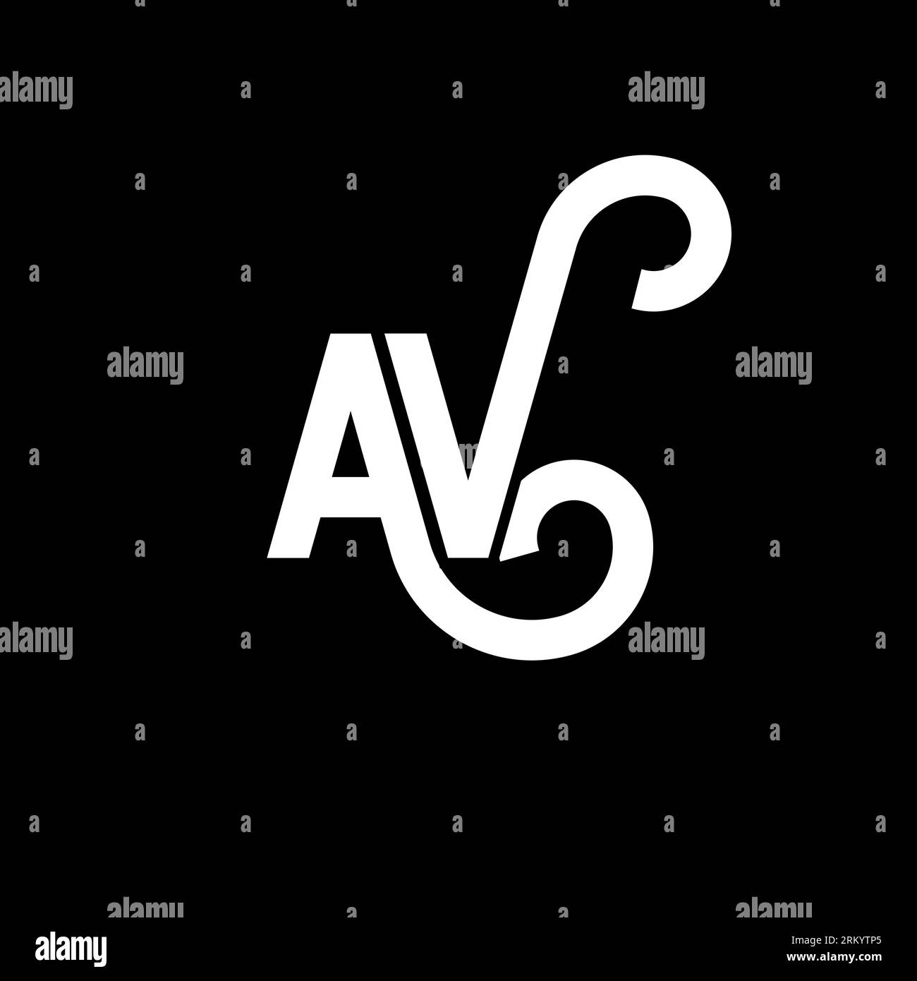 AV letter logo design on black background. AV creative initials letter ...