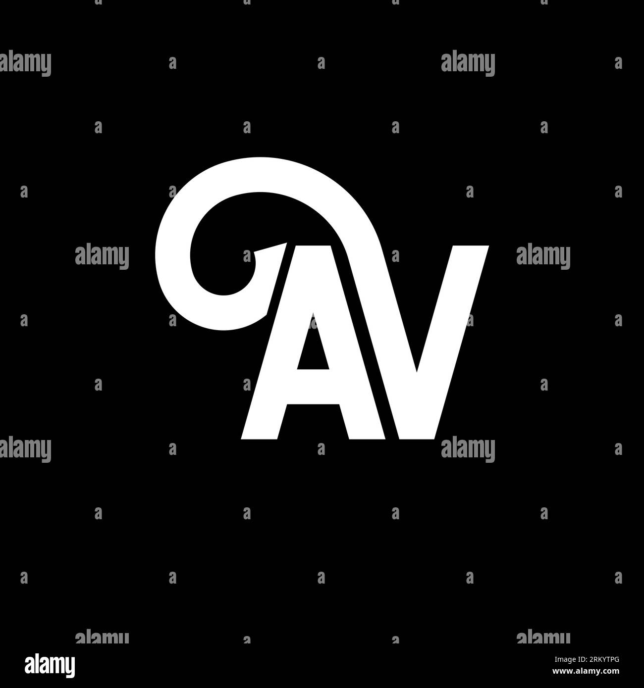 AV letter logo design on black background. AV creative initials letter ...