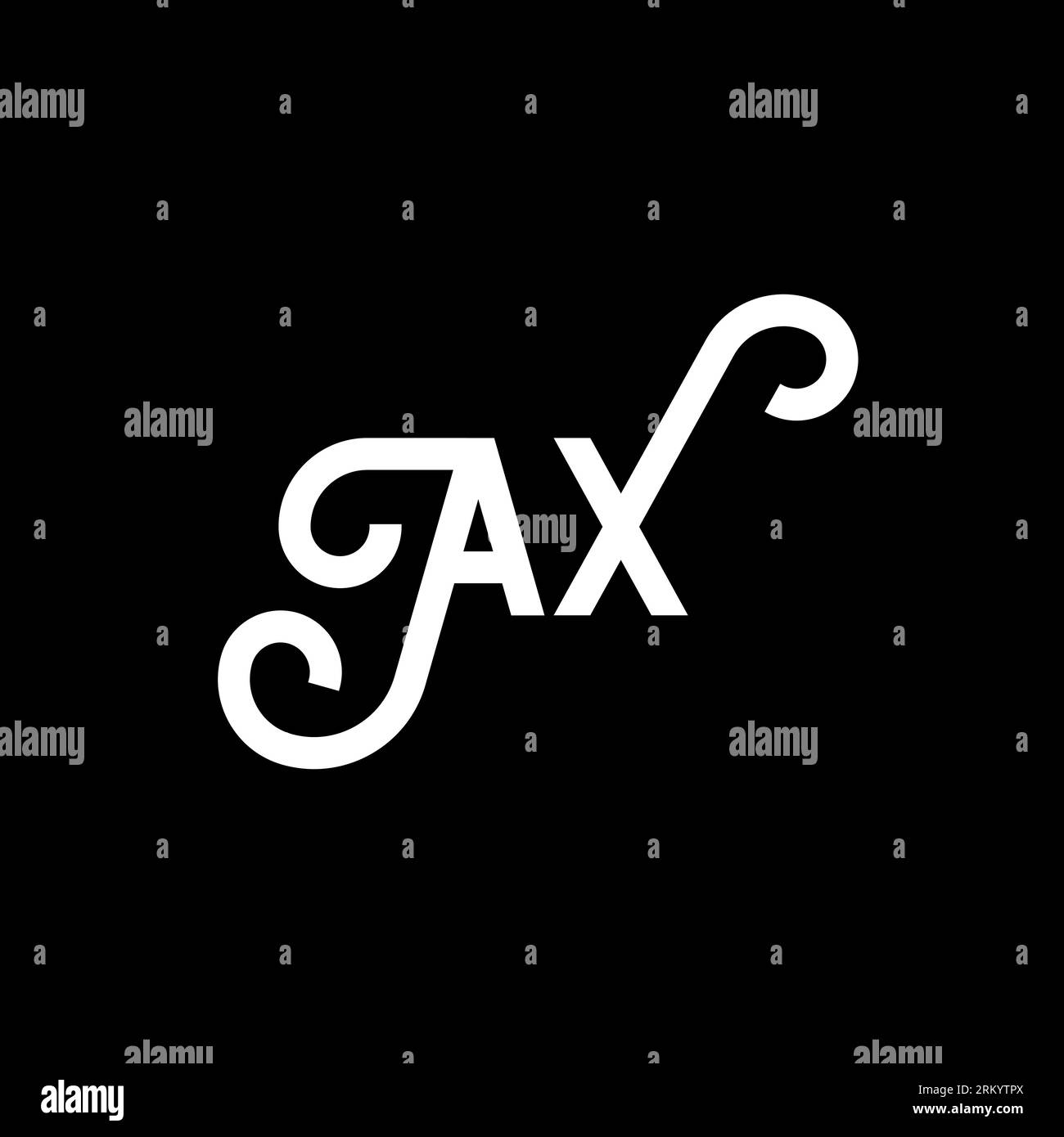 AX letter logo design on black background. AX creative initials letter ...