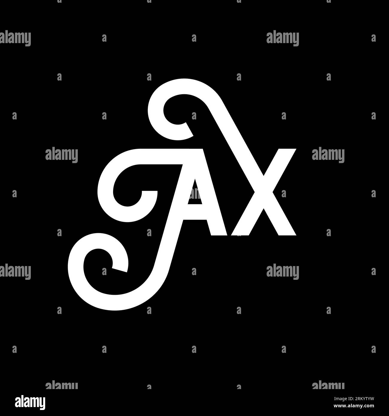 AX letter logo design on black background. AX creative initials letter ...
