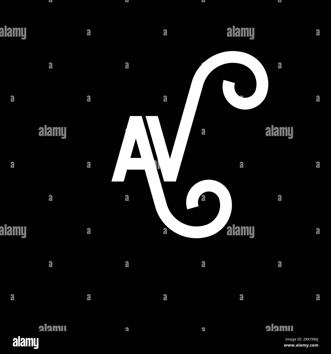 AV letter logo design on black background. AV creative initials letter ...