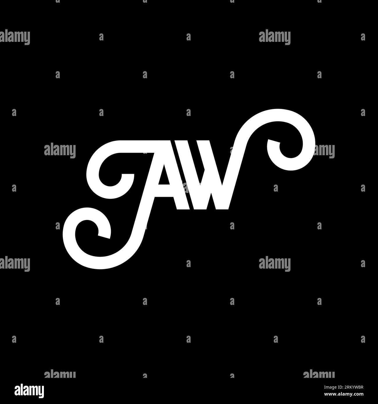 AW letter logo design on black background. AW creative initials letter logo concept. aw letter ...