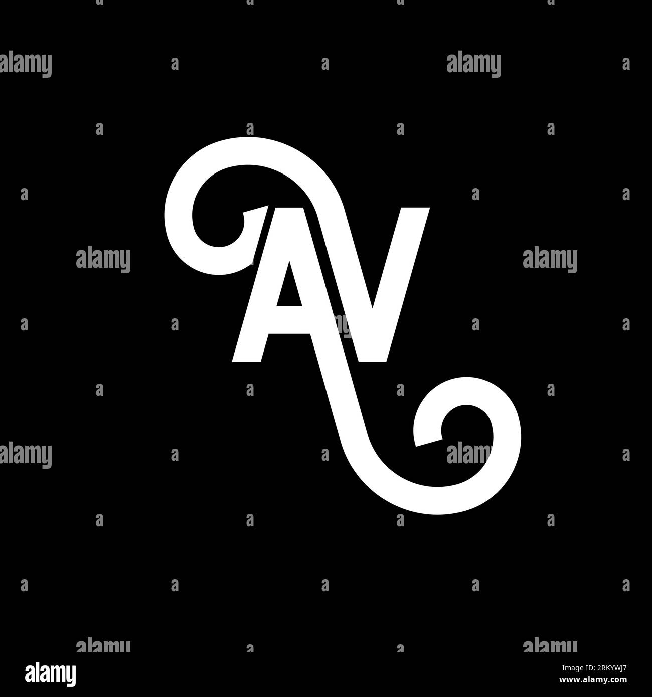 AV letter logo design on black background. AV creative initials letter ...