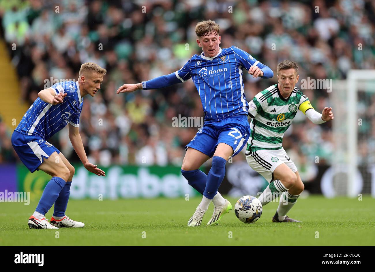 St Johnstone's Jay Turner-Cooke and Celtic’s Callum McGregor during the ...