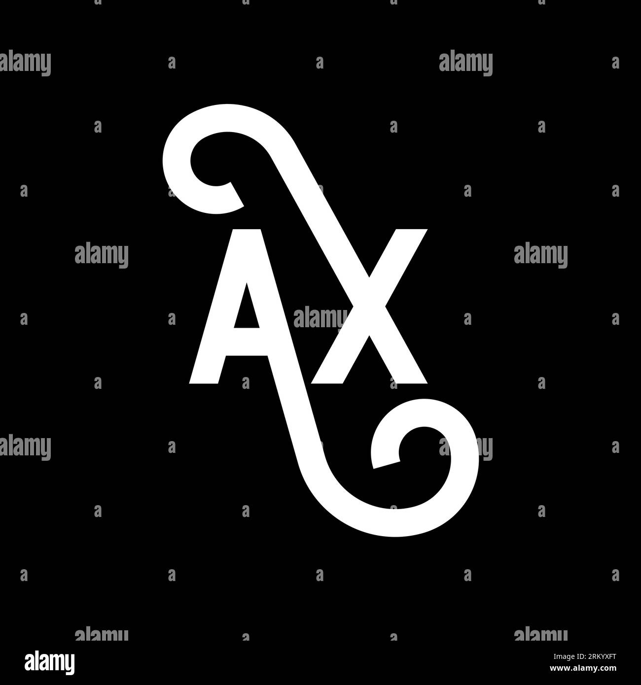 AX letter logo design on black background. AX creative initials letter ...