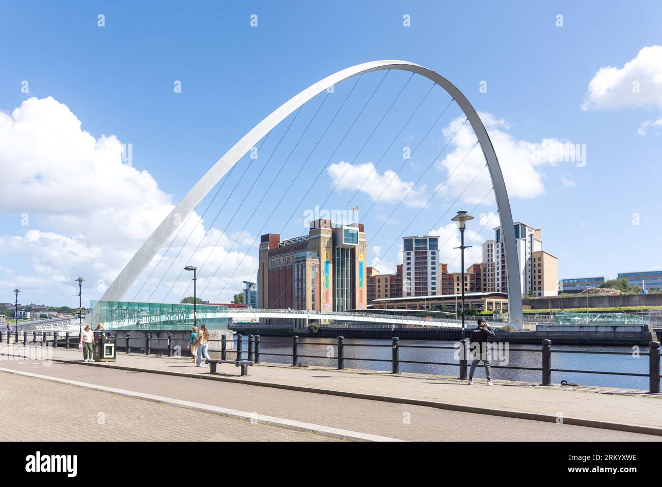 Gateshead Millennium Bridge and Baltic Centre from Quayside, Newcastle ...