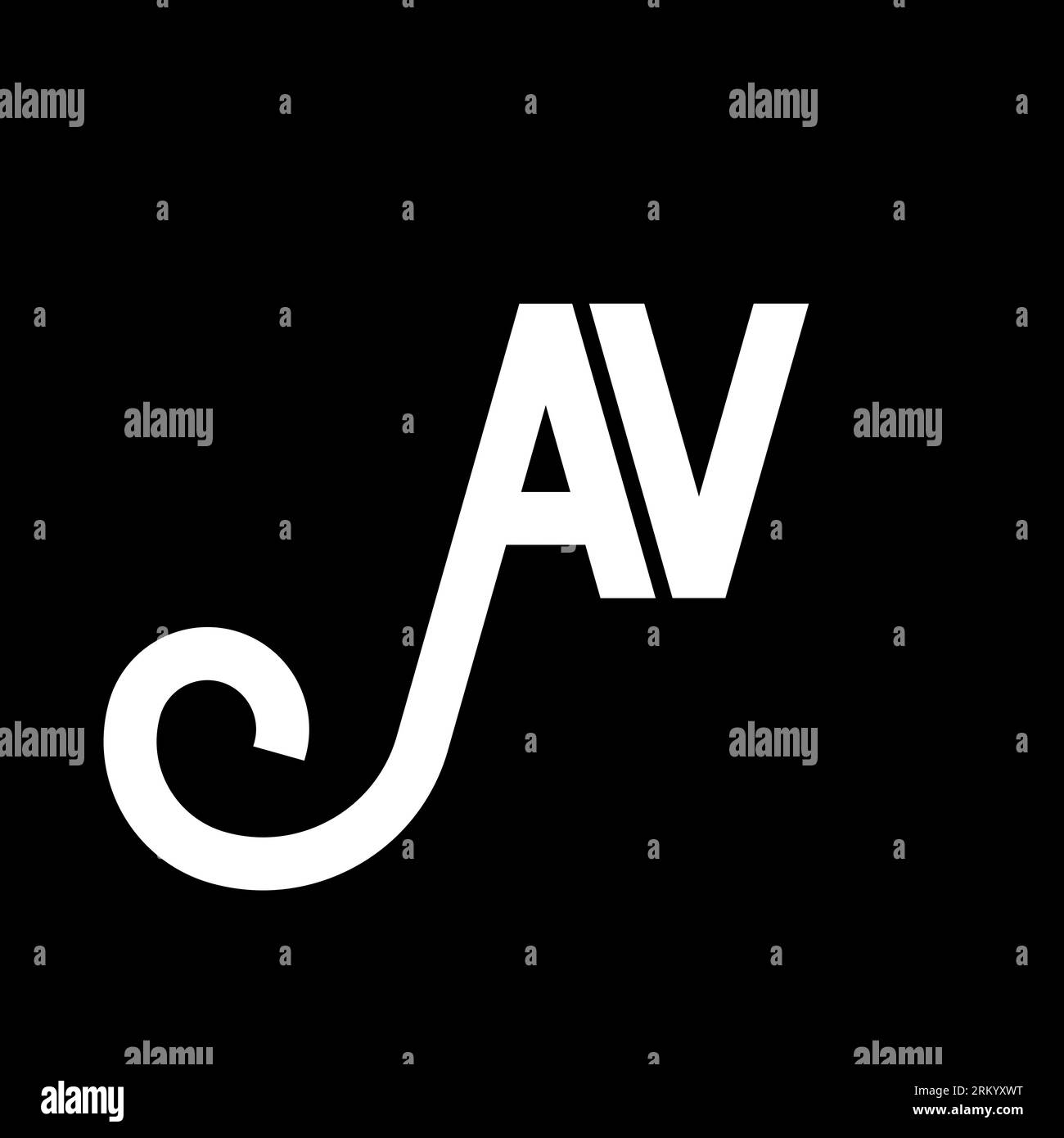 AV letter logo design on black background. AV creative initials letter ...