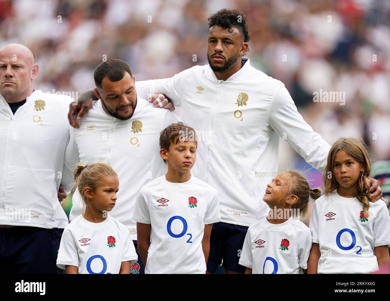 England’s Courtney Lawes and his children ahead of his 100th appearance ...