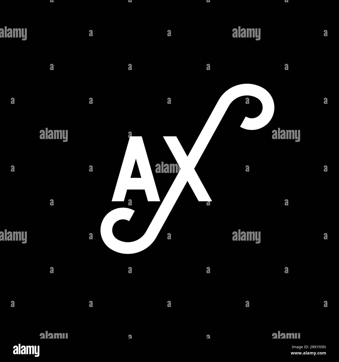 AX letter logo design on black background. AX creative initials letter ...
