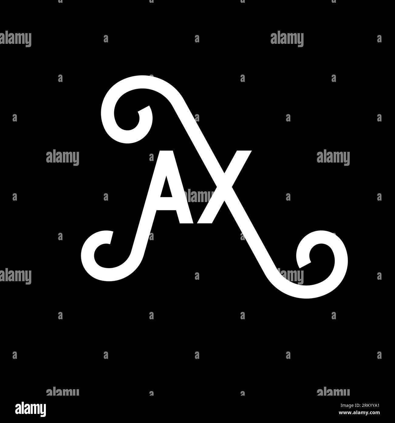 AX letter logo design on black background. AX creative initials letter ...