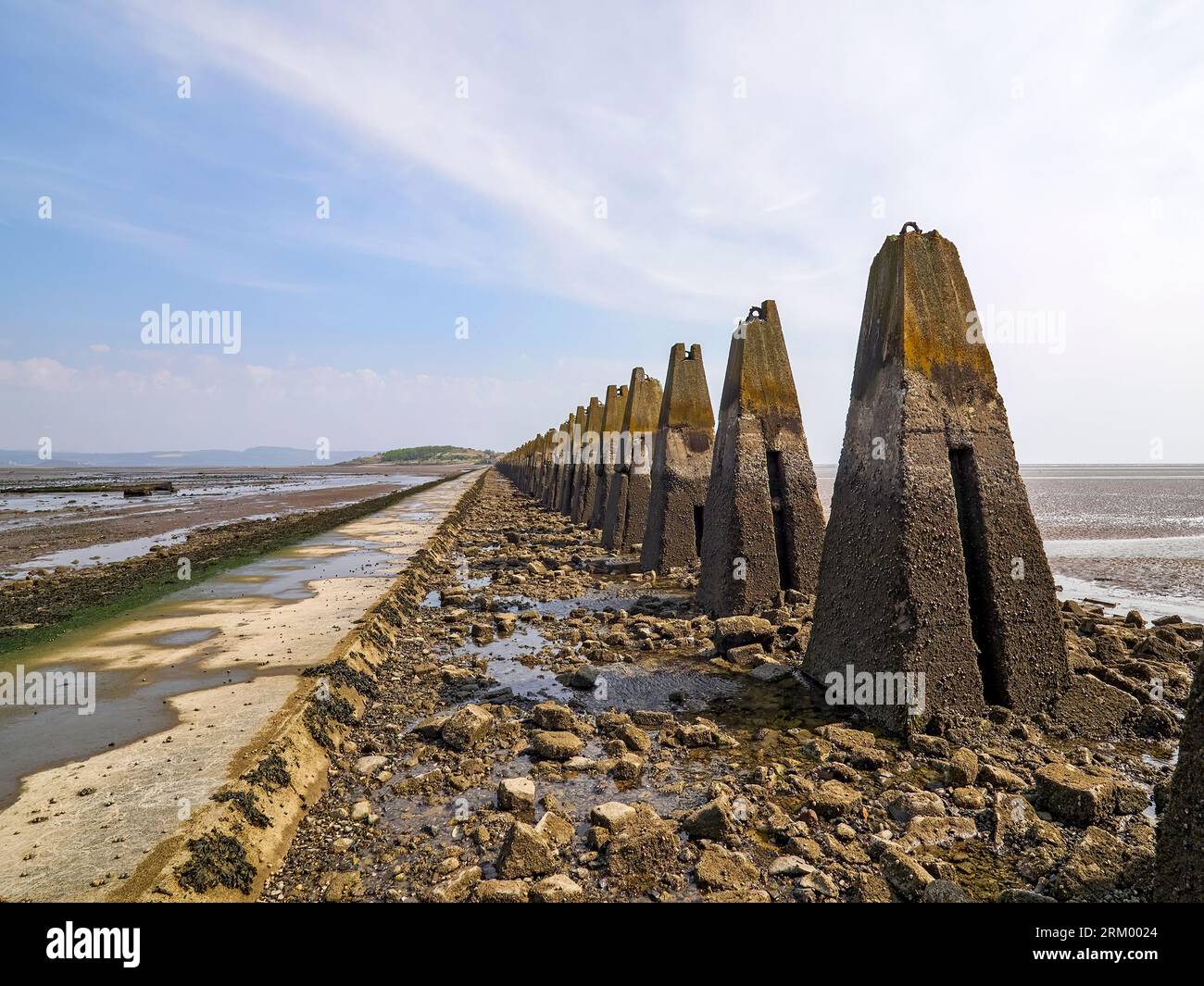 Cramond causeway at the mouth of the River Almond where it enters the ...