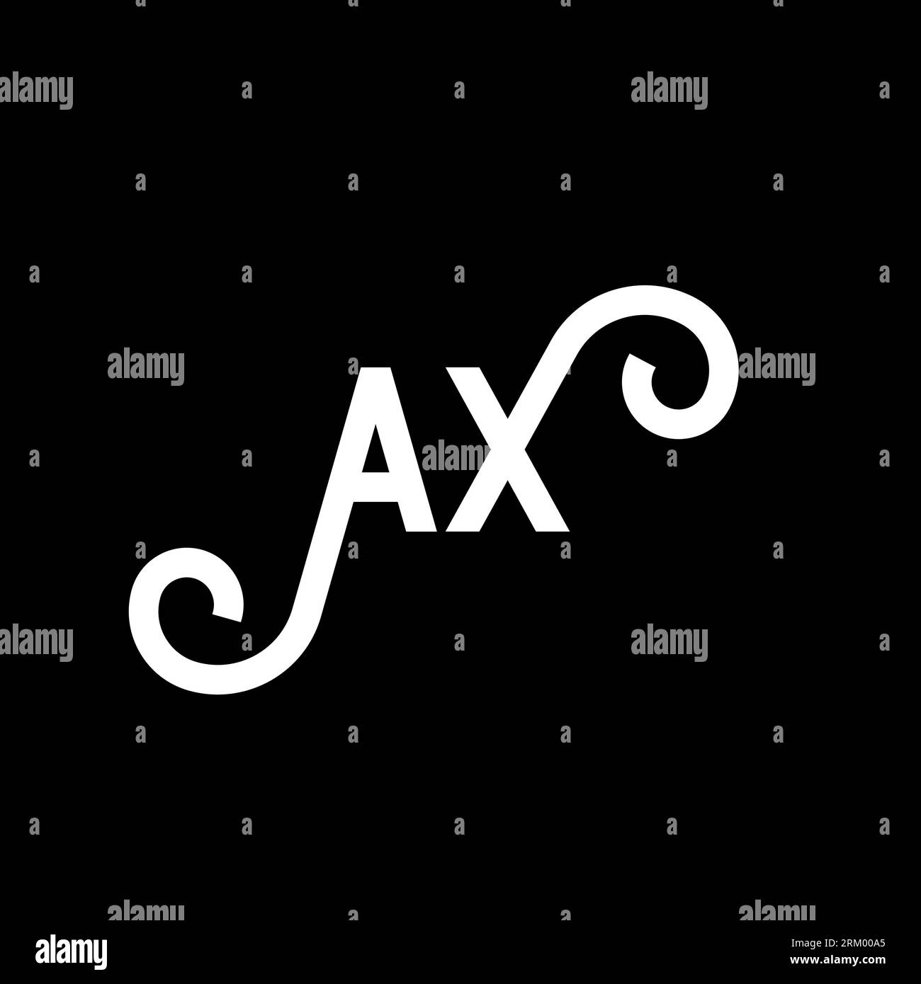 AX letter logo design on black background. AX creative initials letter ...