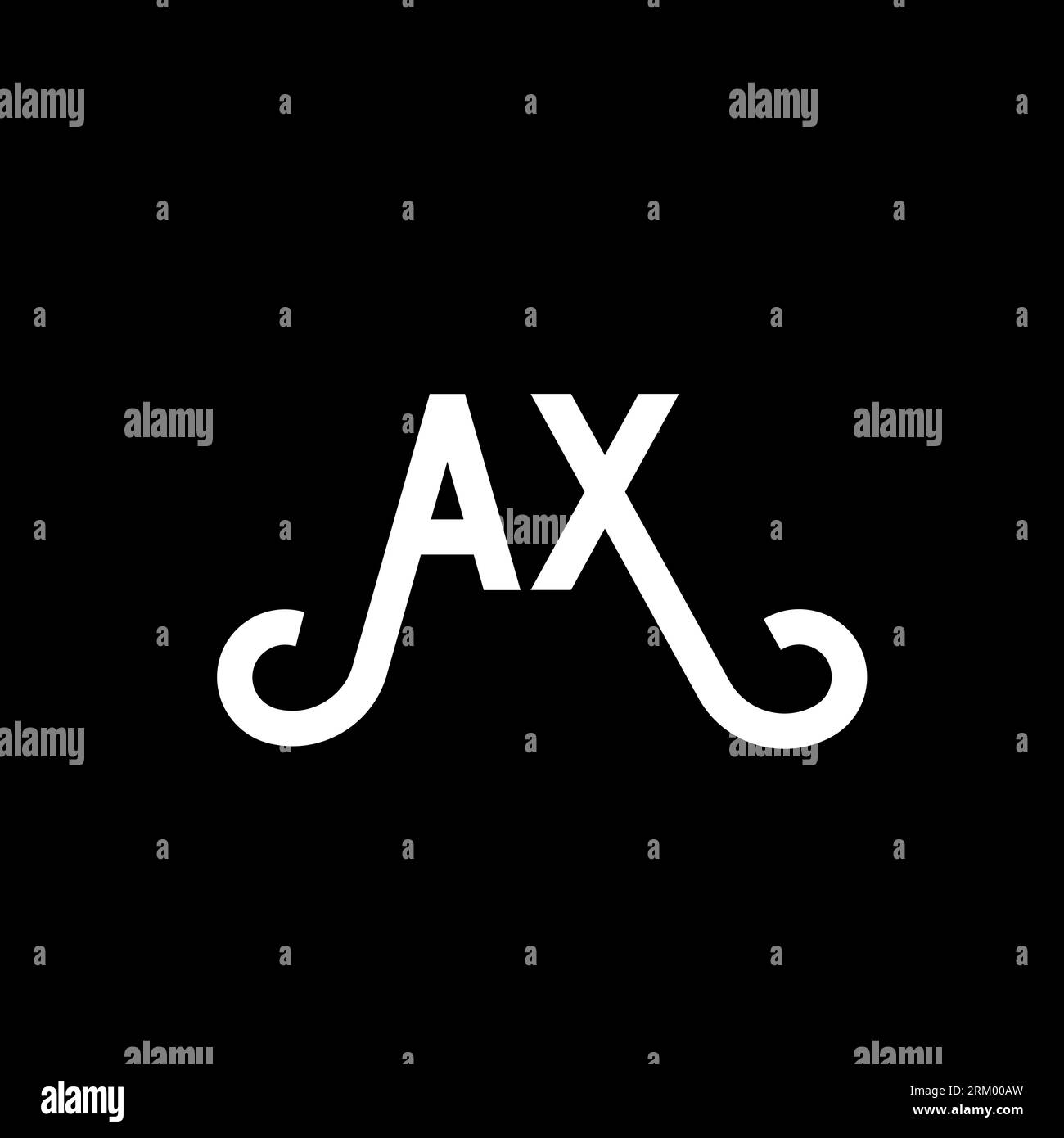 AX letter logo design on black background. AX creative initials letter ...