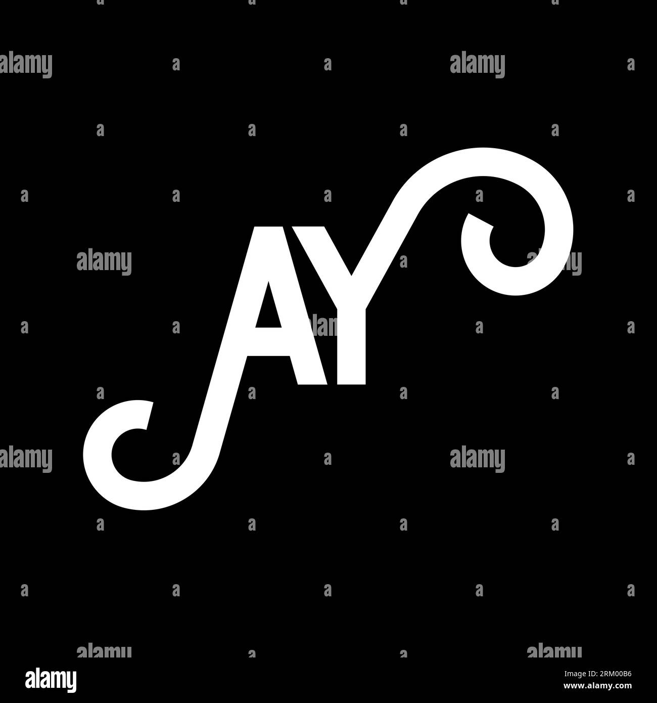 AY letter logo design on black background. AY creative initials letter ...