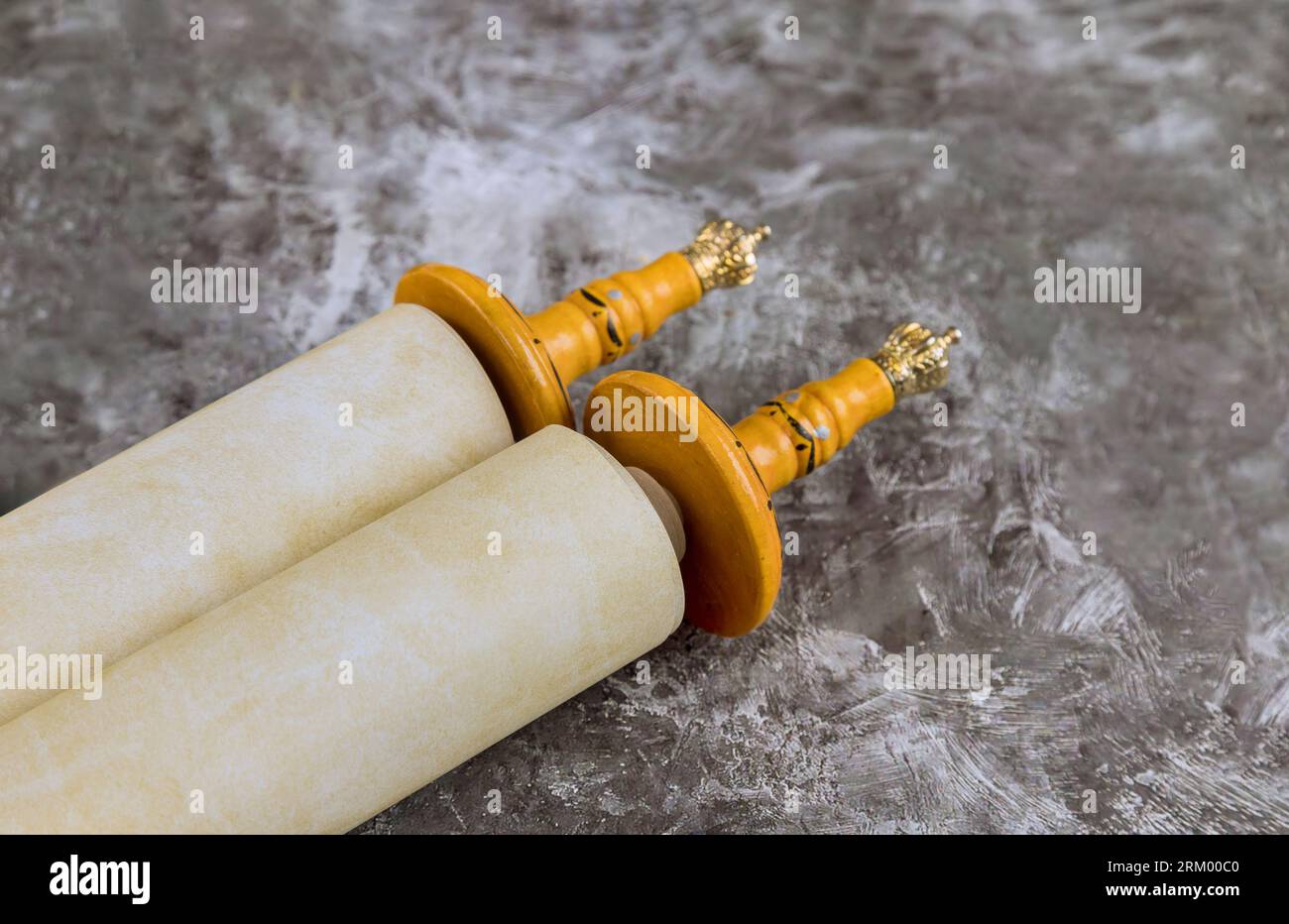 Torah scroll in synagogue symbols of jewish holyday celebrations ...