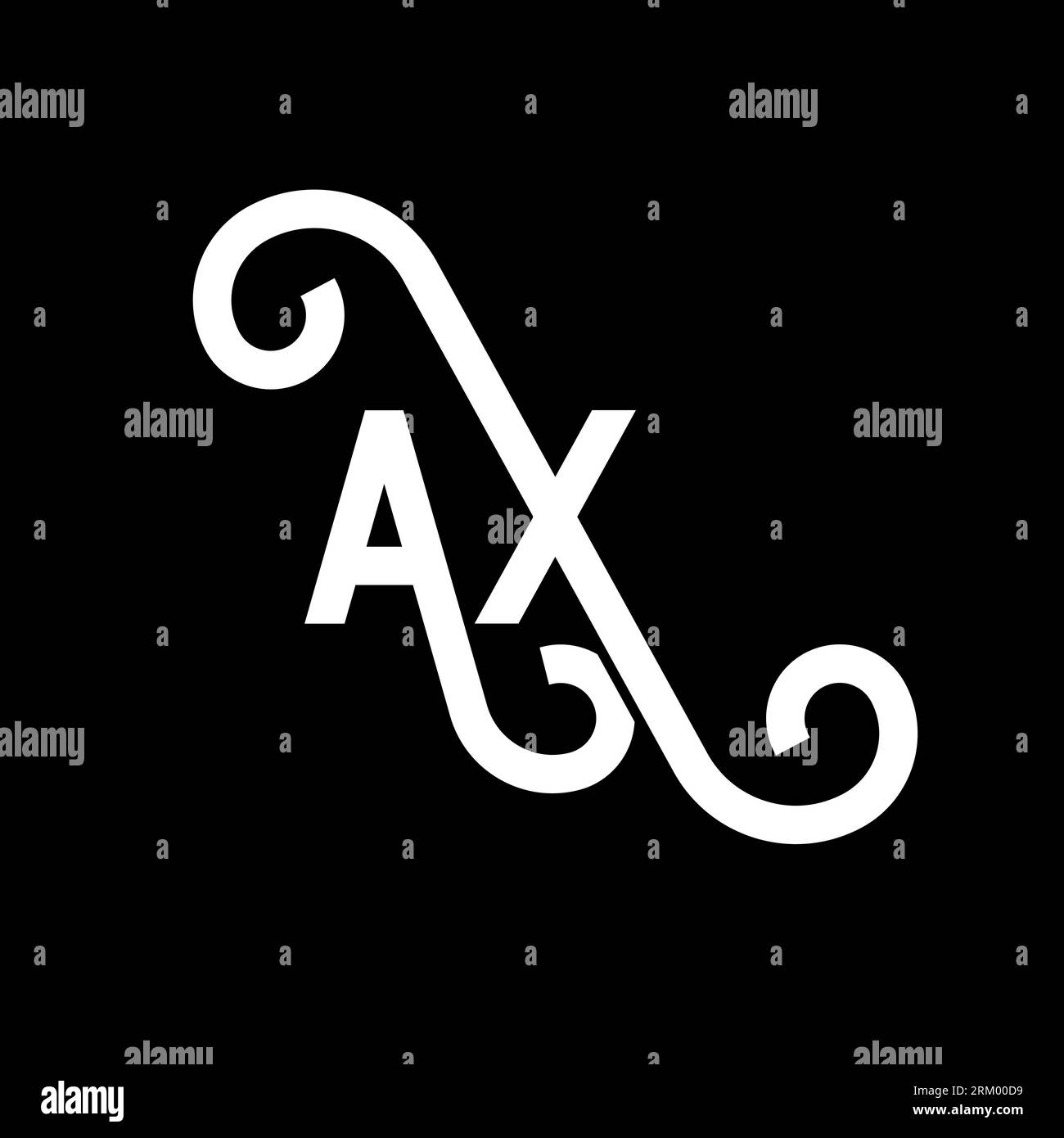 AX letter logo design on black background. AX creative initials letter ...