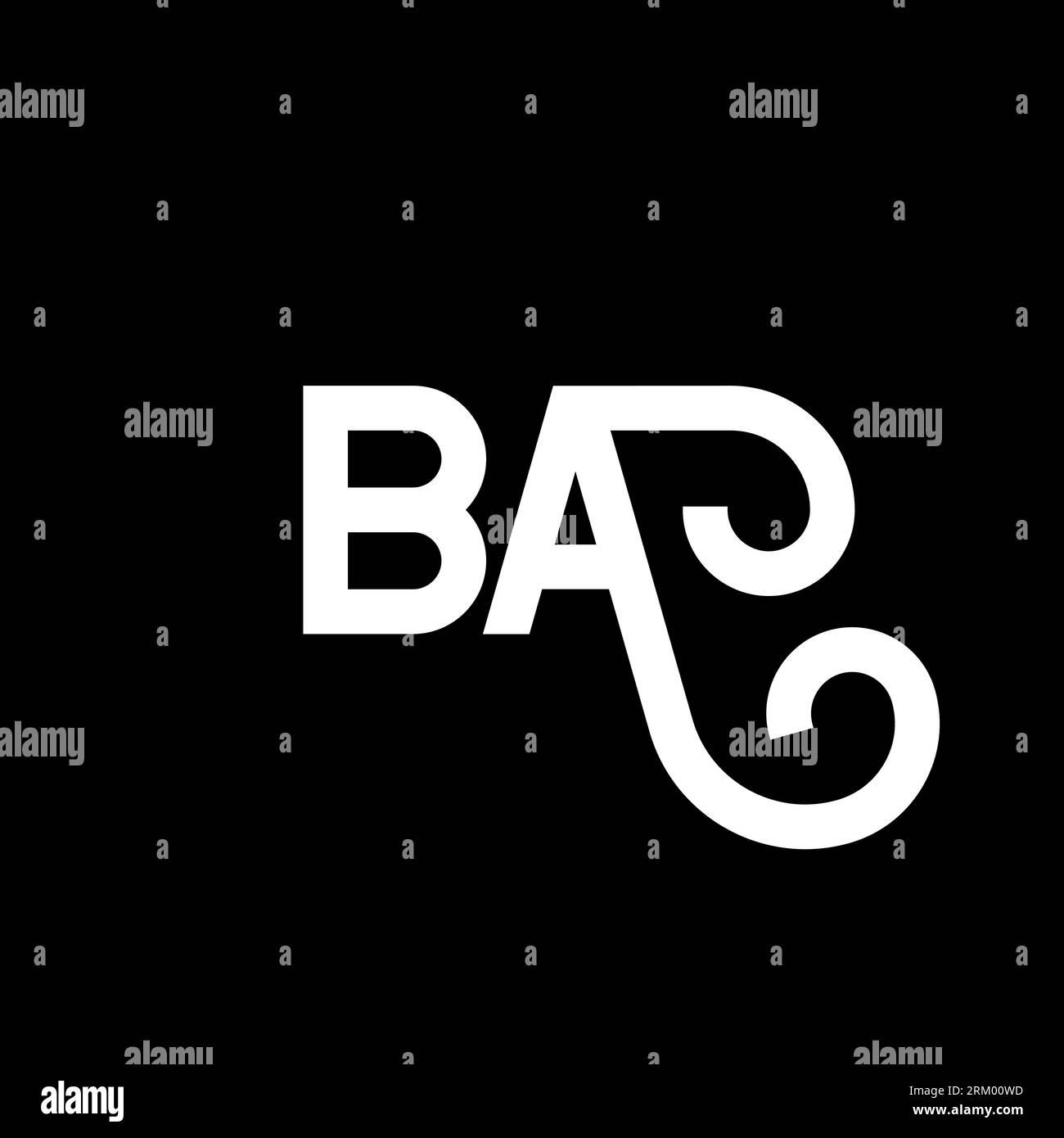 BA letter logo design on black background. BA creative initials letter ...