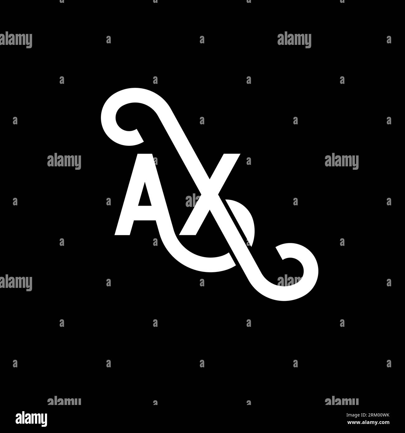 AX letter logo design on black background. AX creative initials letter ...