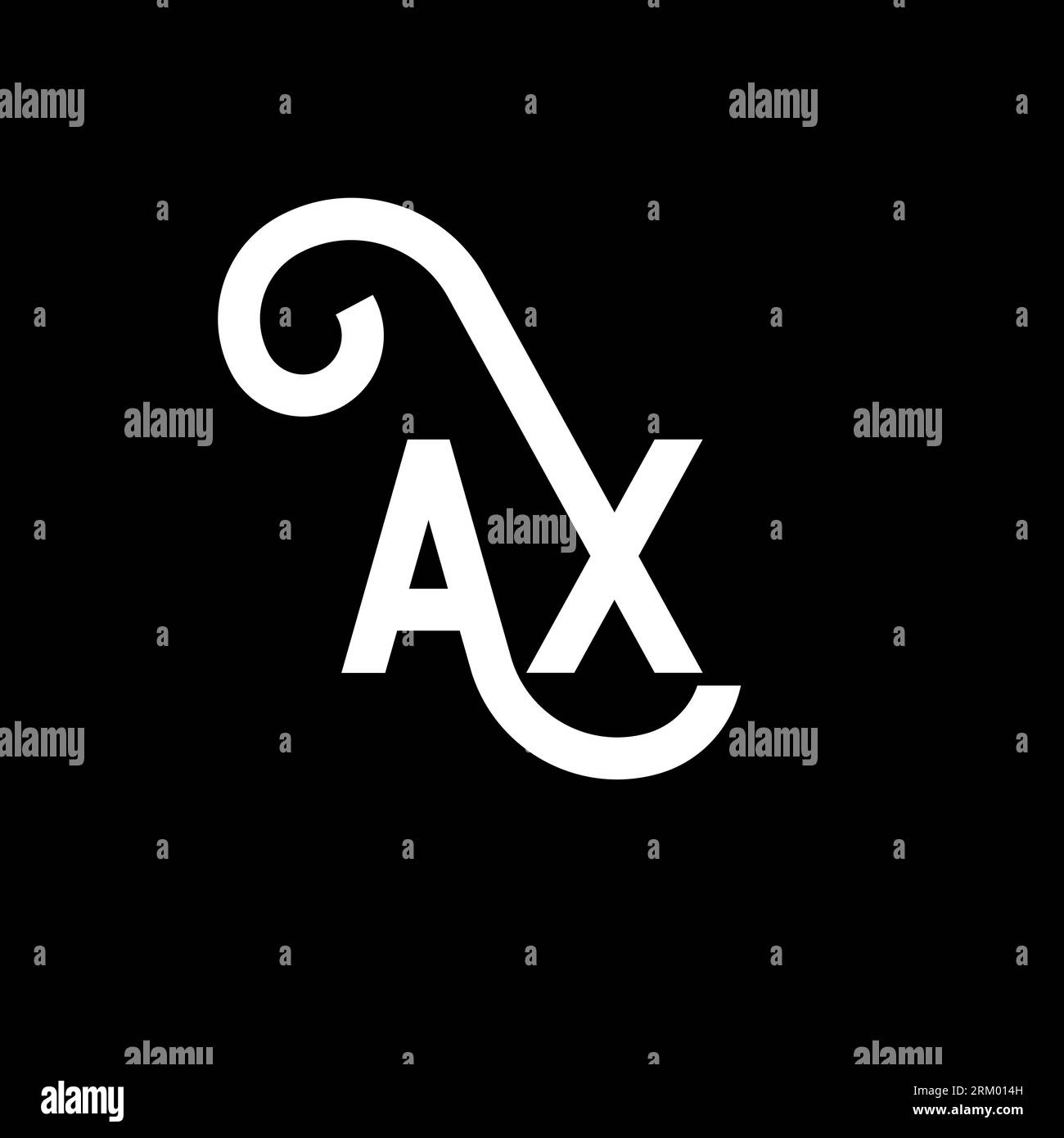 AX letter logo design on black background. AX creative initials letter ...