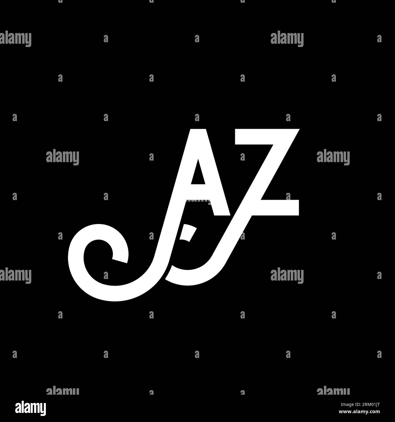 AZ letter logo design on black background. AZ creative initials letter ...