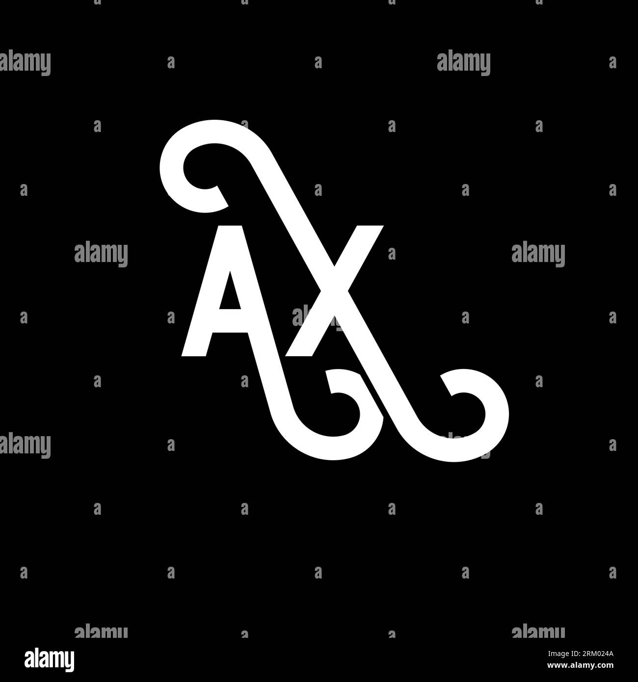 AX letter logo design on black background. AX creative initials letter ...