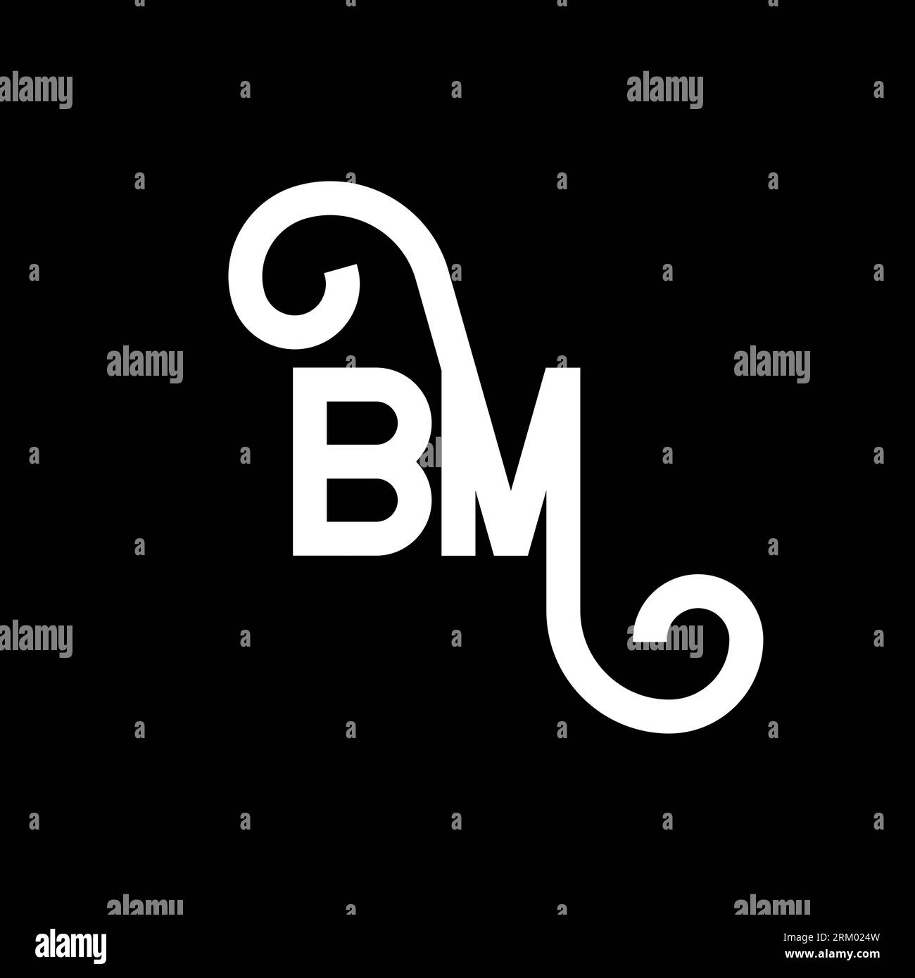 BM letter logo design on black background. BM creative initials letter logo concept. bm letter ...