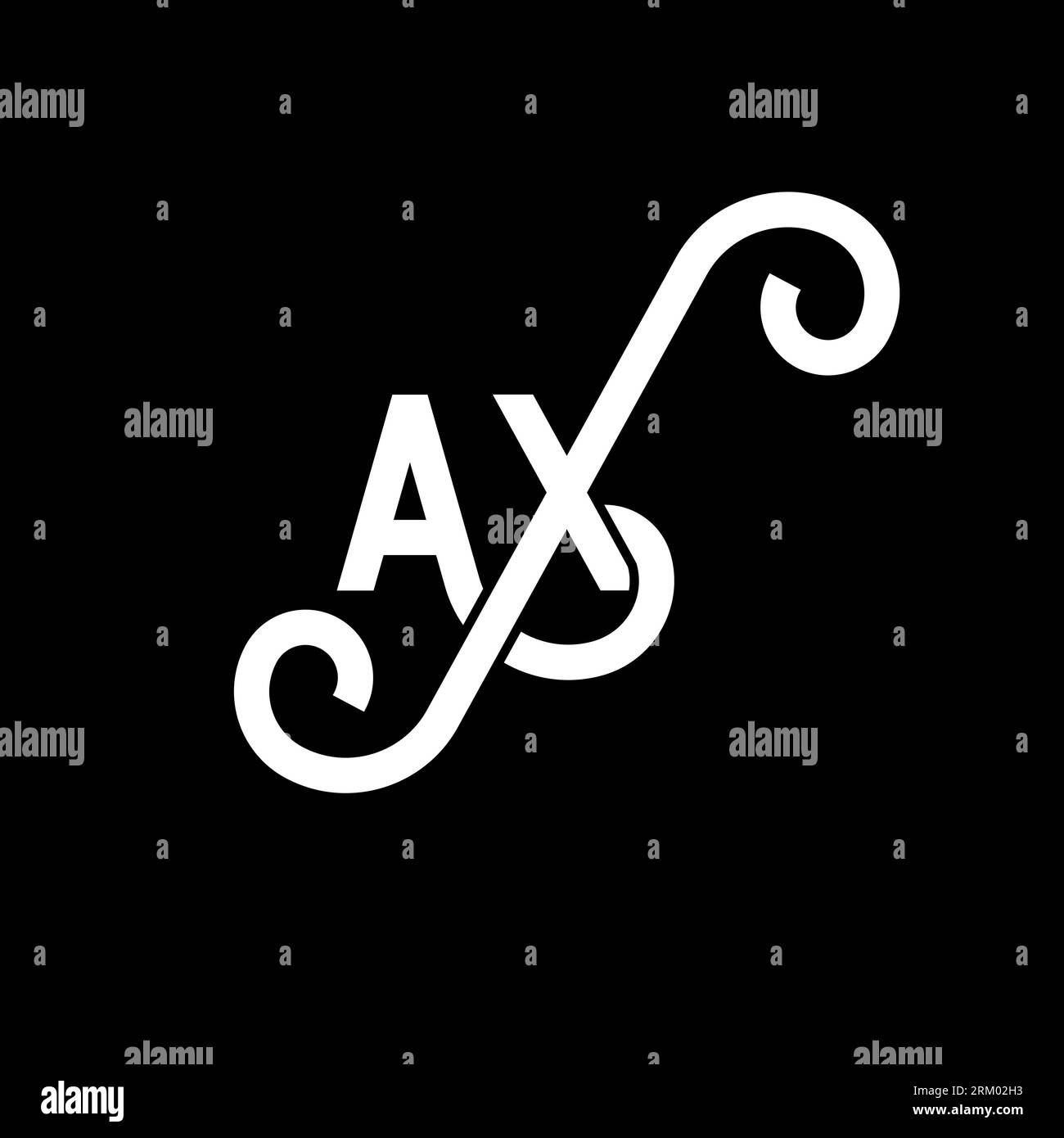 AX letter logo design on black background. AX creative initials letter ...