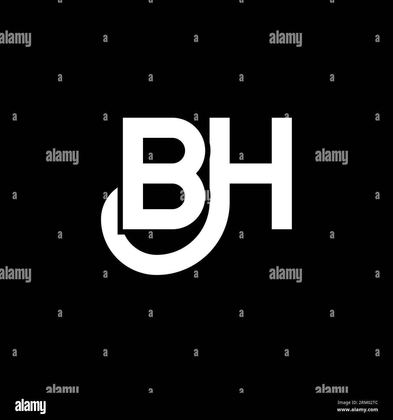 BH letter logo design on black background. BH creative initials letter ...
