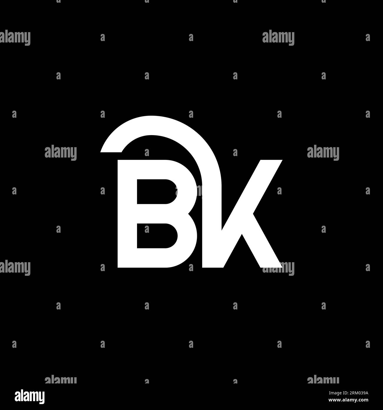 BK letter logo design on black background. BK creative initials letter ...