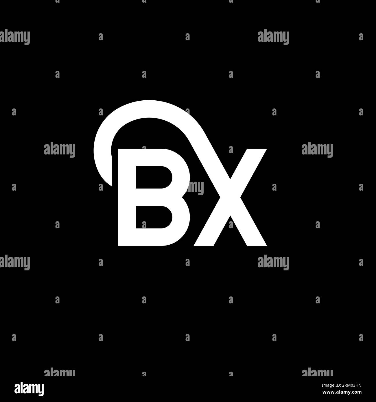 BX letter logo design on black background. BX creative initials letter ...