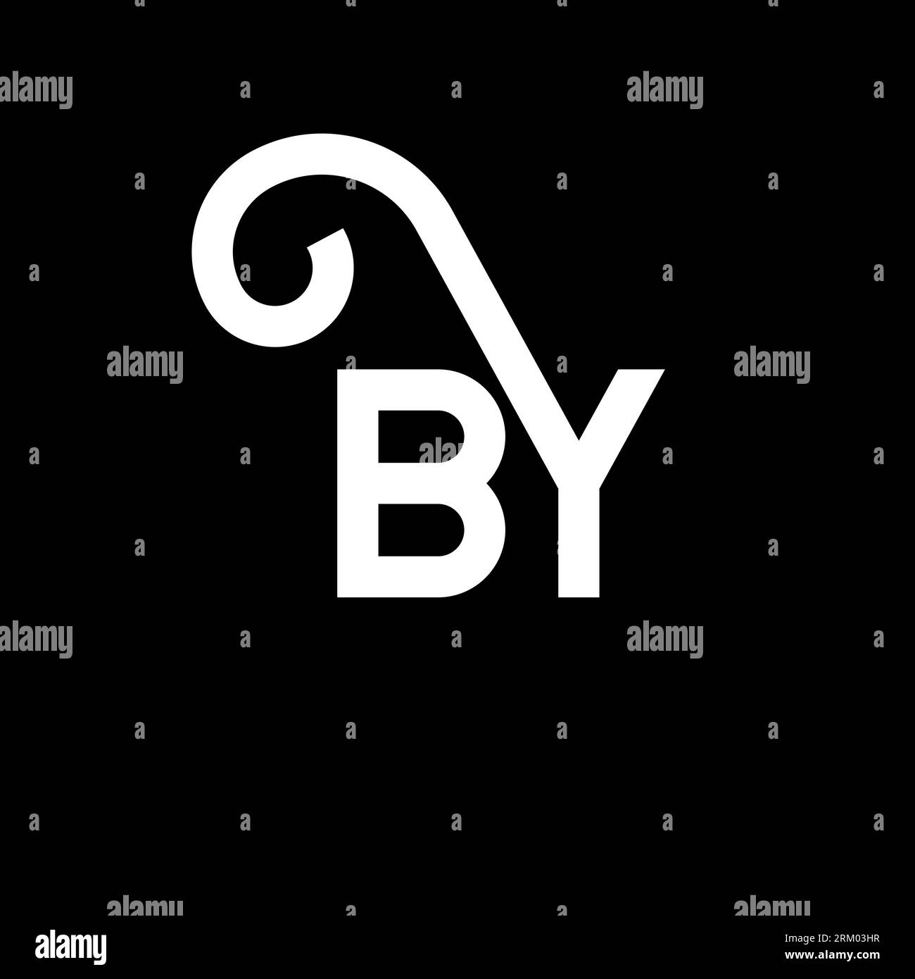 BY letter logo design on black background. BY creative initials letter ...