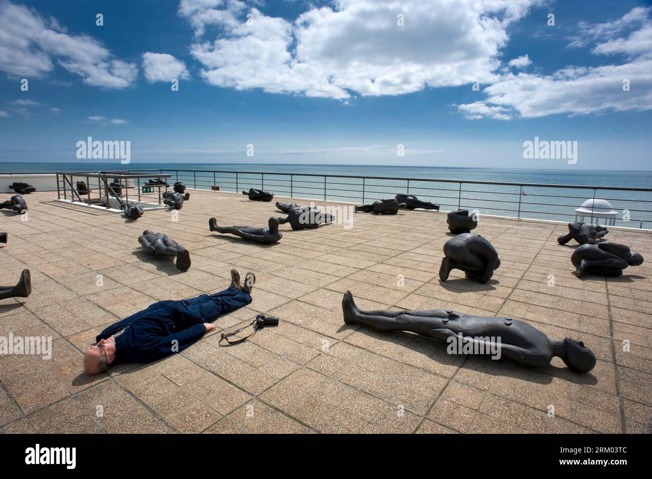 Antony Gormley's "Critical Mass", consisting of sixty life-size iron ...