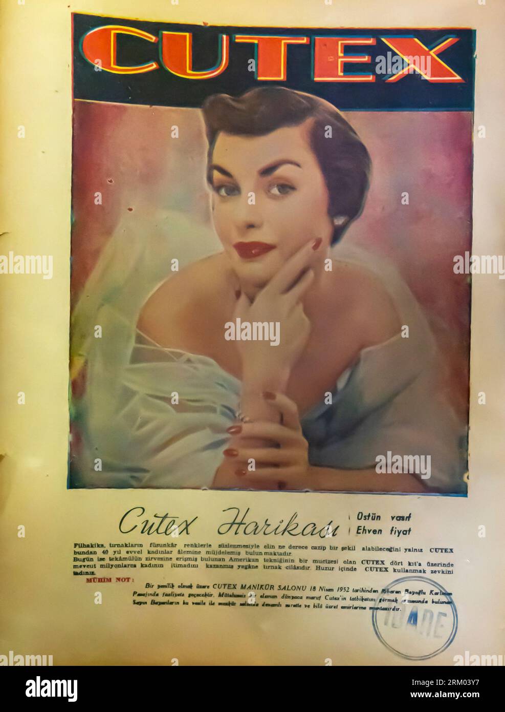 Cutex Nail care advert in a Turkish magazine 1952 Stock Photo - Alamy