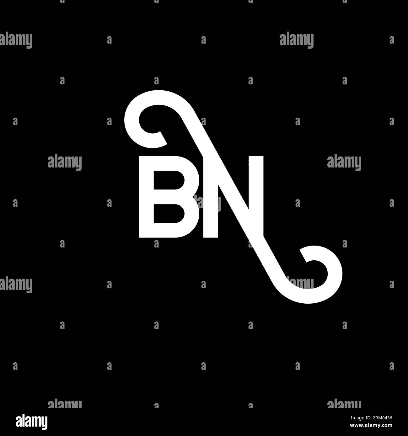 BN letter logo design on black background. BN creative initials letter ...