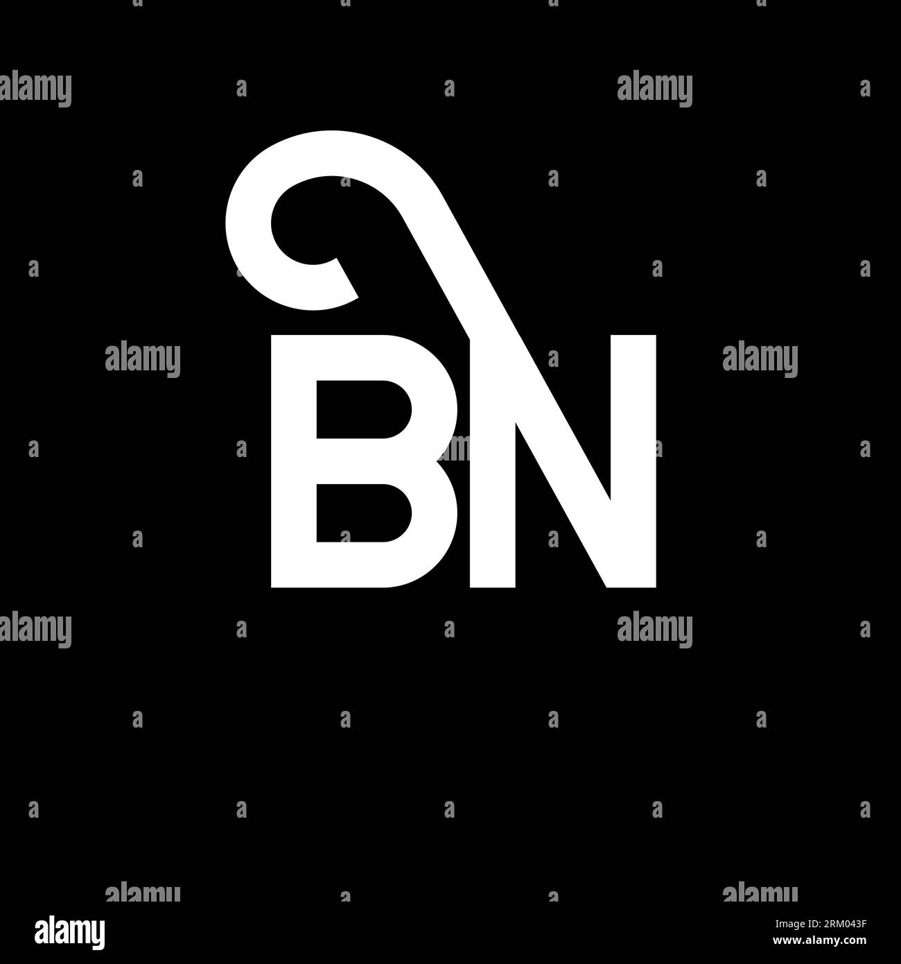 BN letter logo design on black background. BN creative initials letter ...