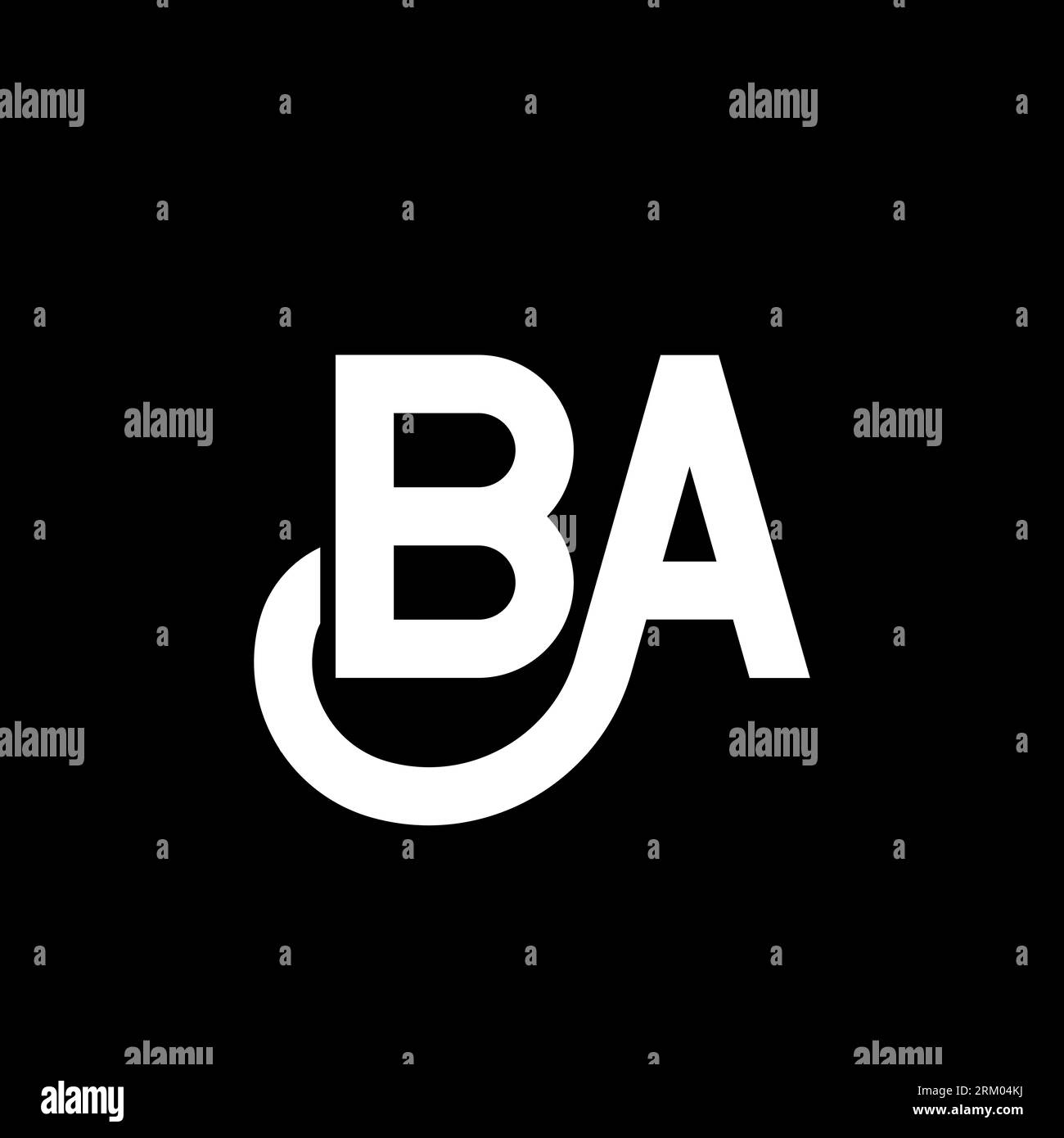 BA letter logo design on black background. BA creative initials letter ...