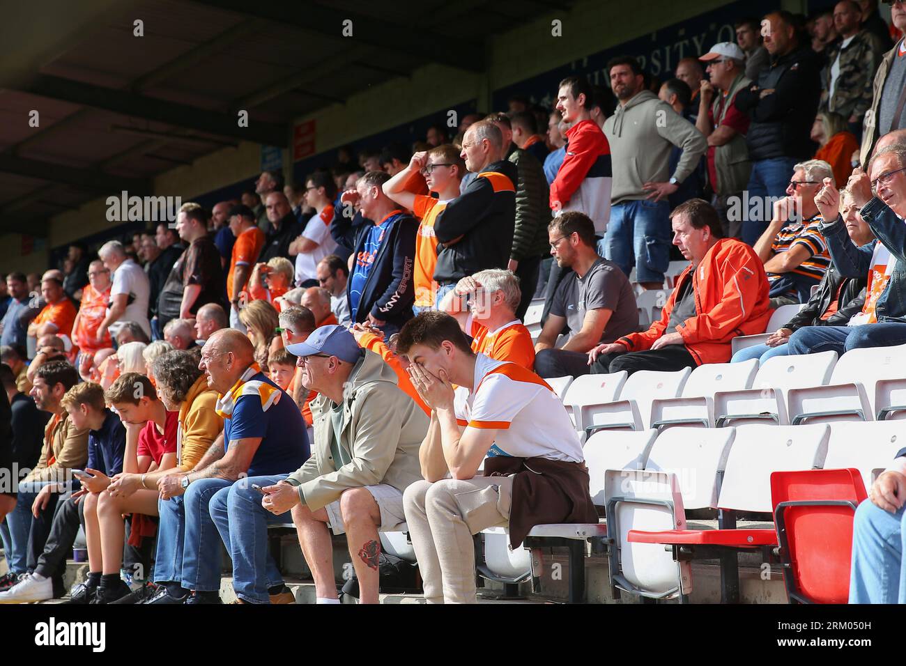 Blackpool fans react during the Sky Bet League 1 match Lincoln City vs ...
