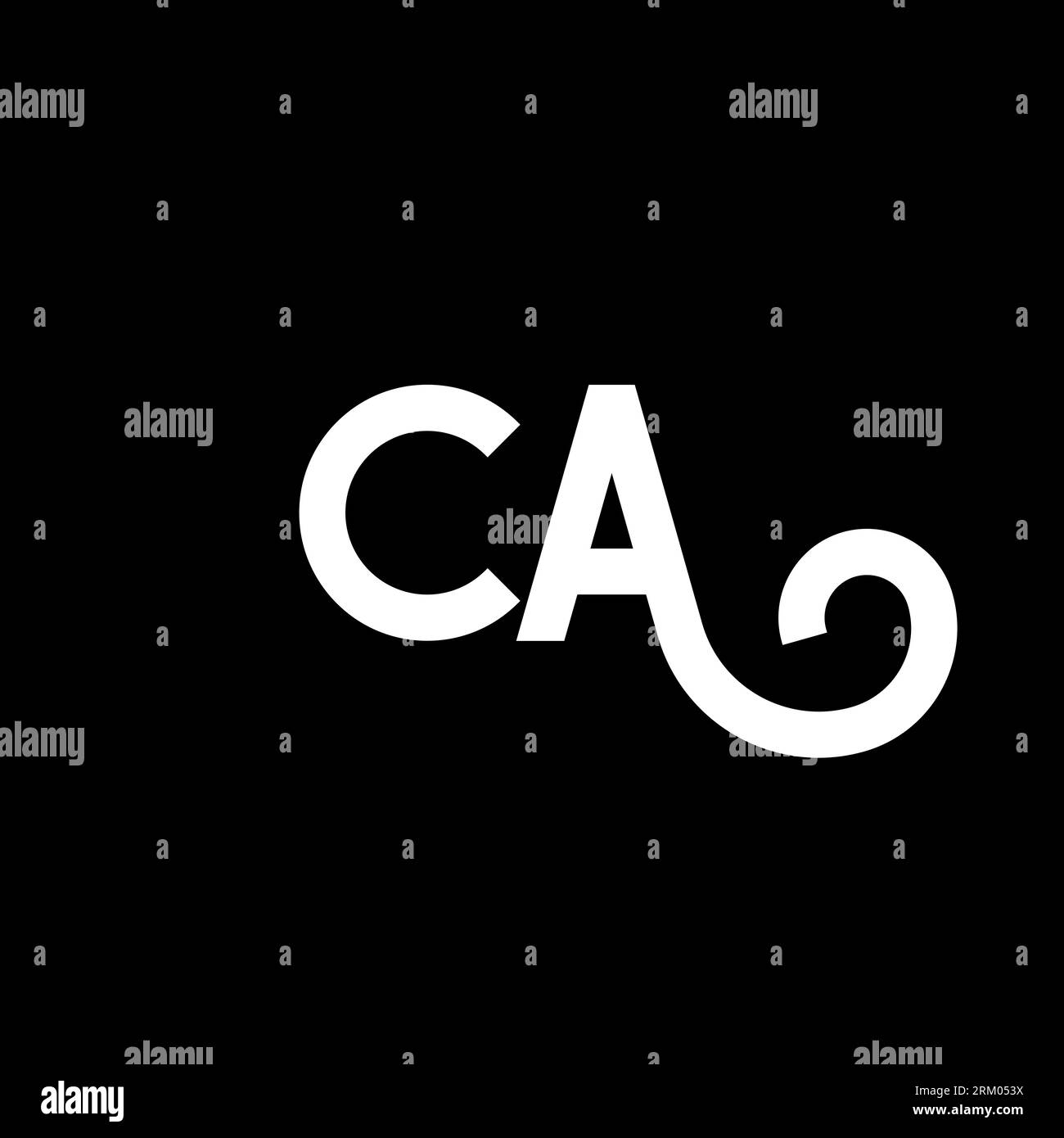 CA letter logo design on black background. CA creative initials letter ...